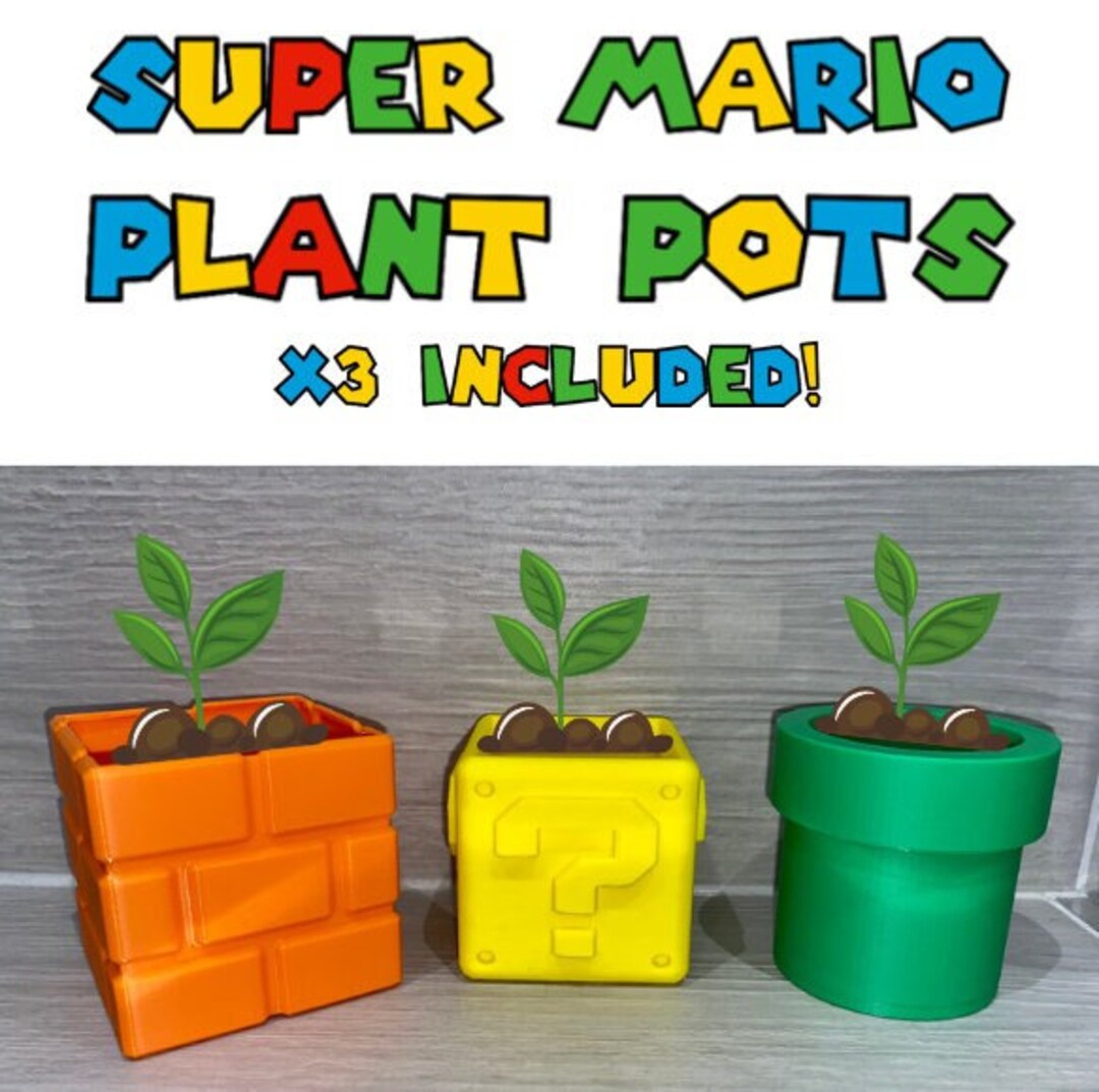Super Mario Planters Flower Pots Super Mario Planter Office Decor Home ...