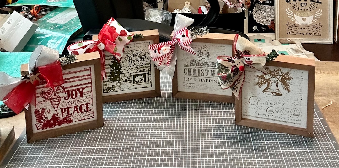 Vintage Style Christmas Box Frame Set - Etsy