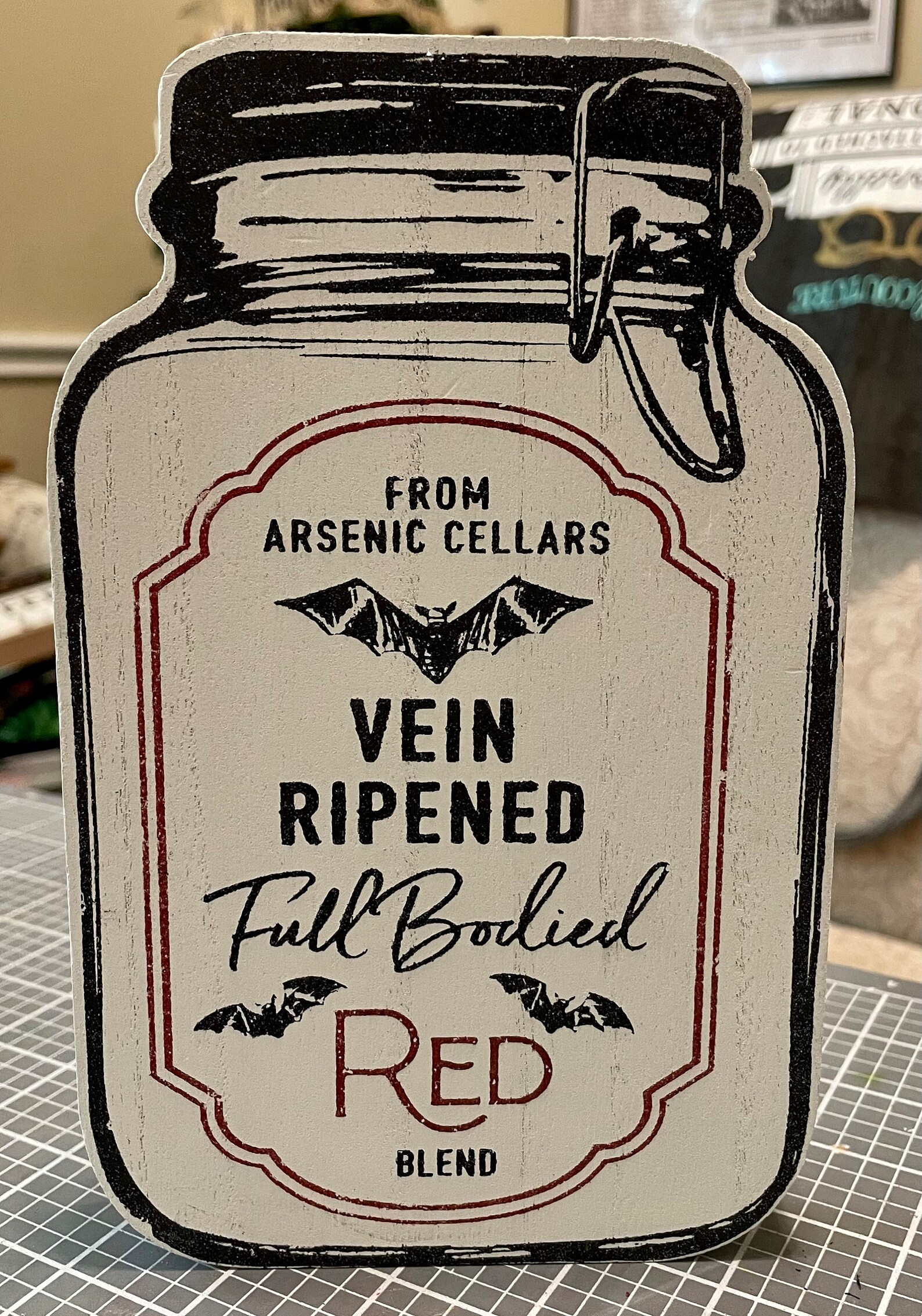 Halloween Themed Wooden Mason Jar Shelf Sitter or Tiered Tray - Etsy