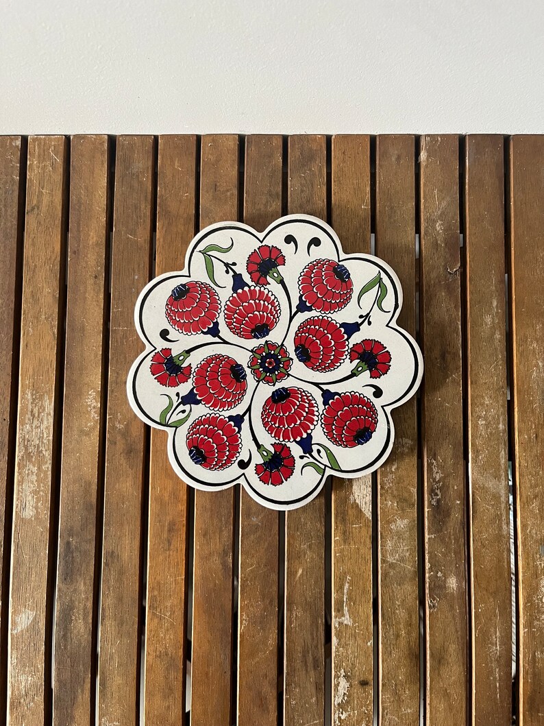 Beautiful Vintage Ceramic Trivet, Made in Turkey - Etsy