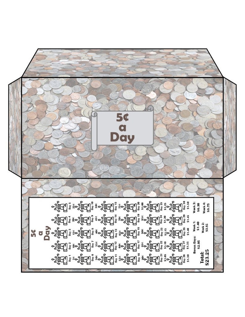 5 Cents a Day Savings Challenge - Etsy