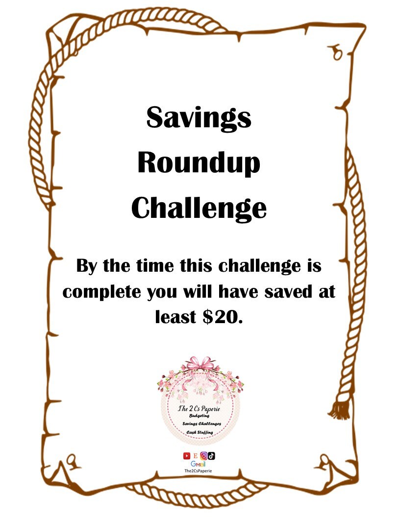 Savings Round up Savings Challenge - Etsy