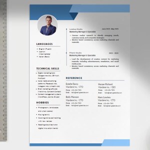 CV Template With Photo, Professional Resume Template for Word & Pages ...