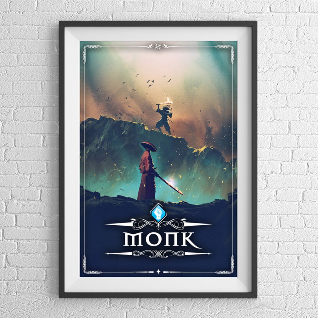 Monk Poster 24 X 36 Celebrating RPG and D&D Like Games - Etsy