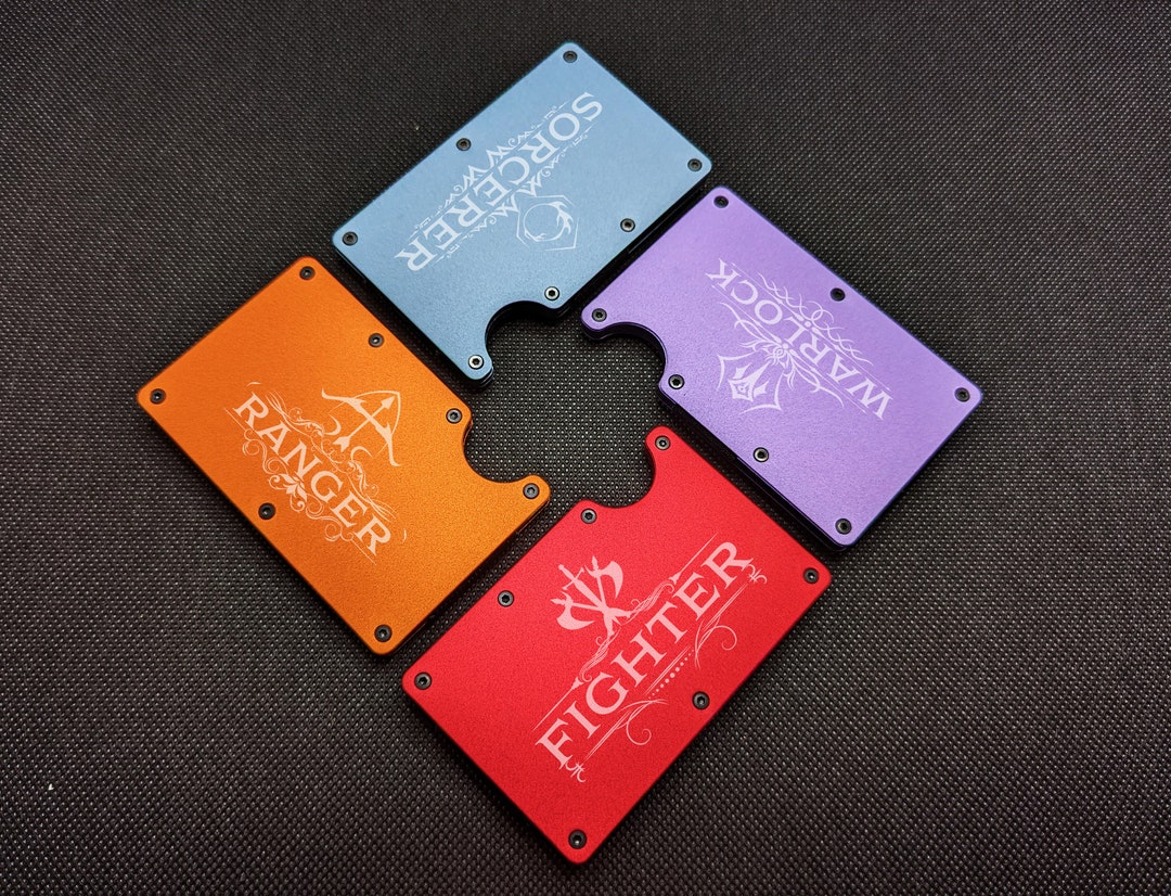 RPG Themed Engraved Metal Slim Wallet - Etsy