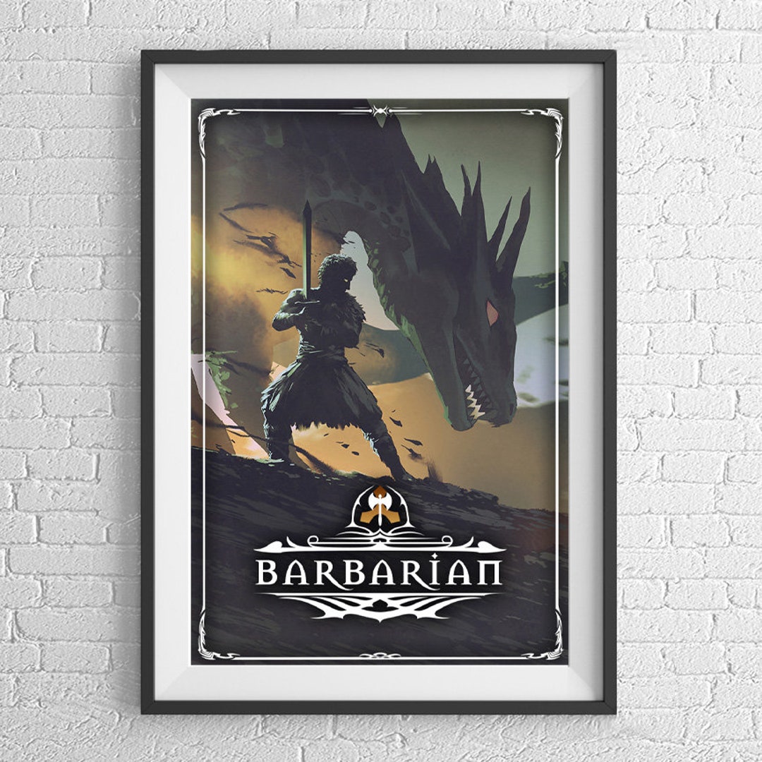 Barbarian Poster 24x36 Celebrating Rpg's and D&D Like Games - Etsy