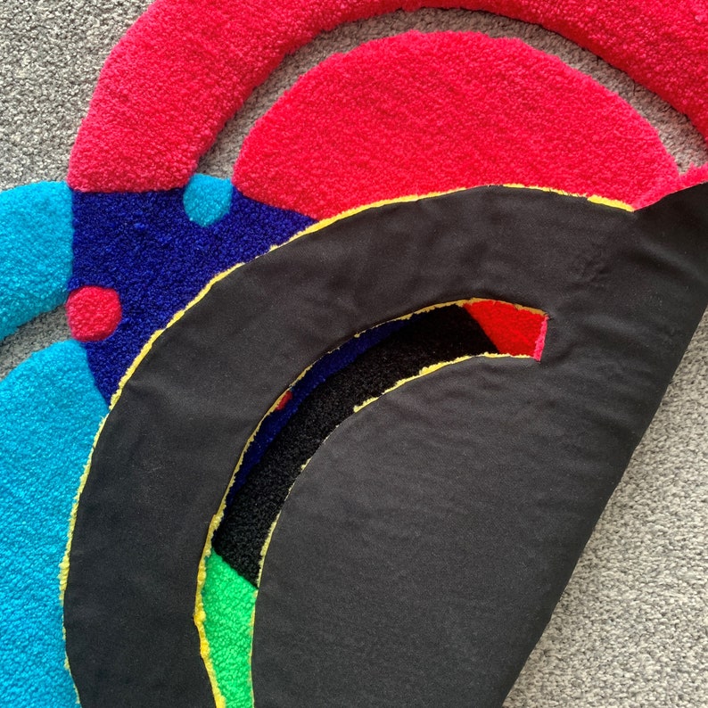 RGB Trippy Smiley Face Rug, Handmade, Tufted, Cut Pile Rug for Bedroom ...