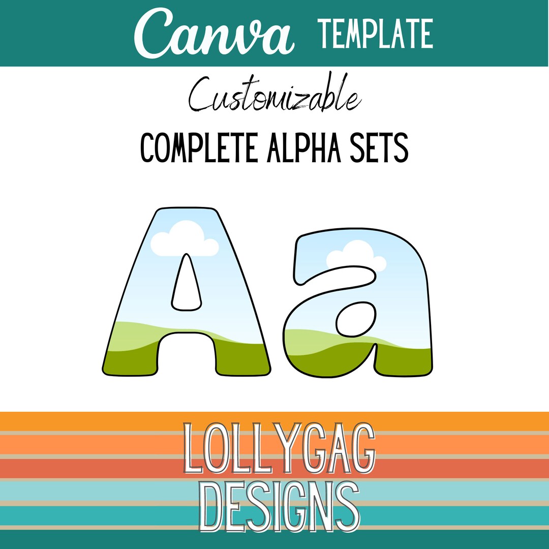 Canva Alphabet Template - Customizable Pattern Letter Set - Pattern ...