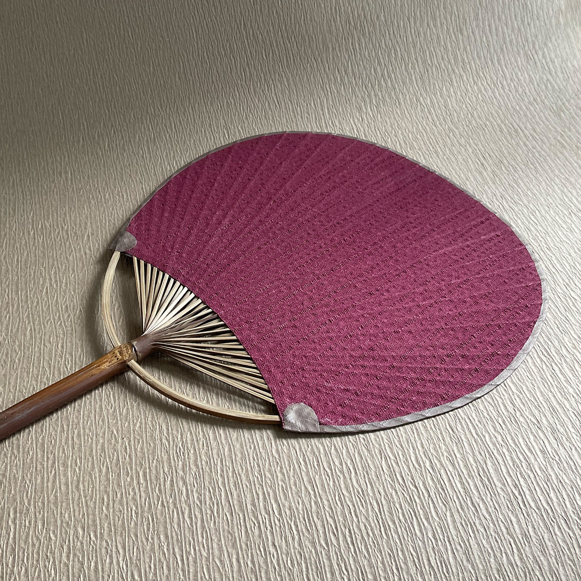 Japanese Burgundy Hand Fan, Uchiwa Japanese Fan, Traditional Japanese ...