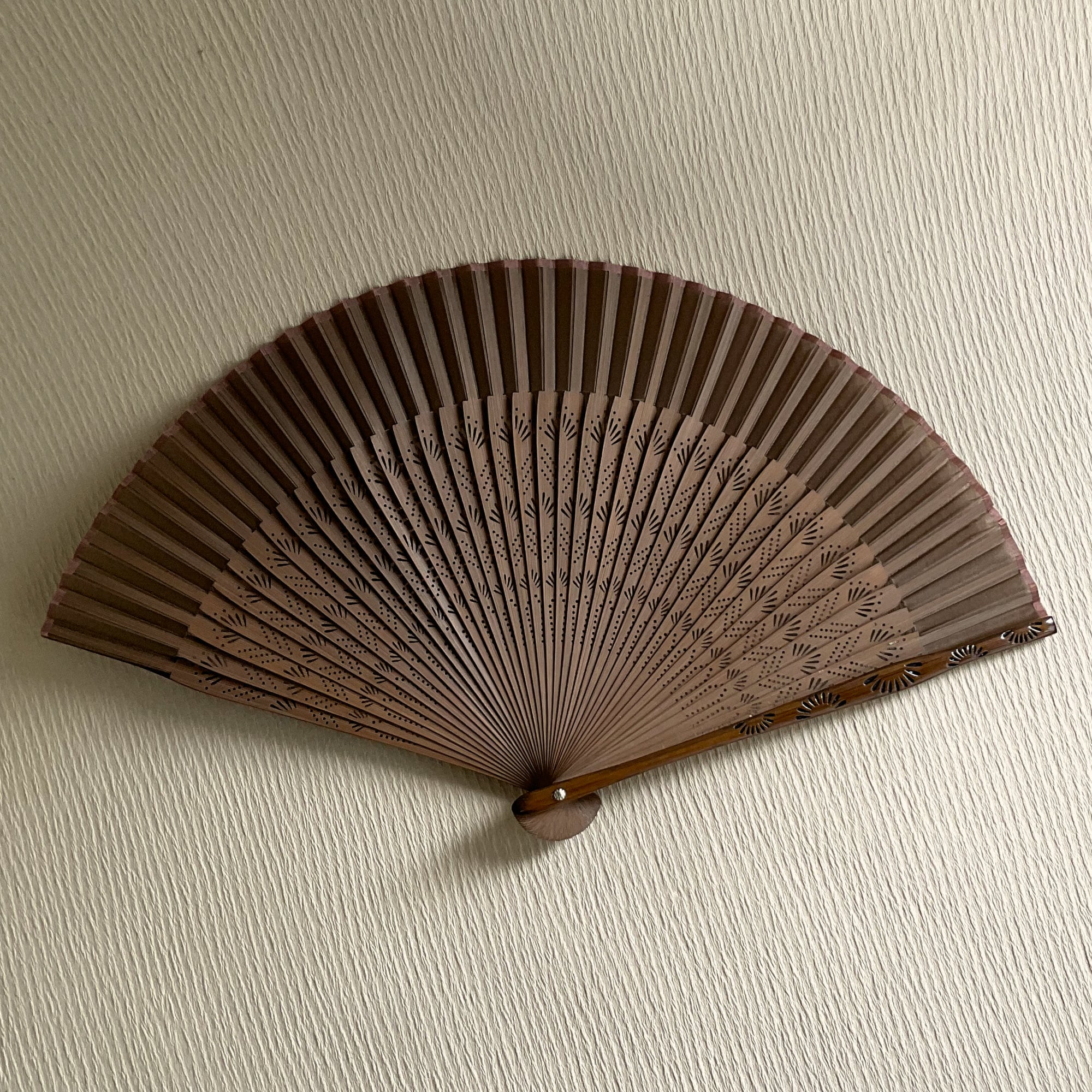 Japanese Pine Pattern Carved Bamboo Fan 8.6, Boho Decorative See ...