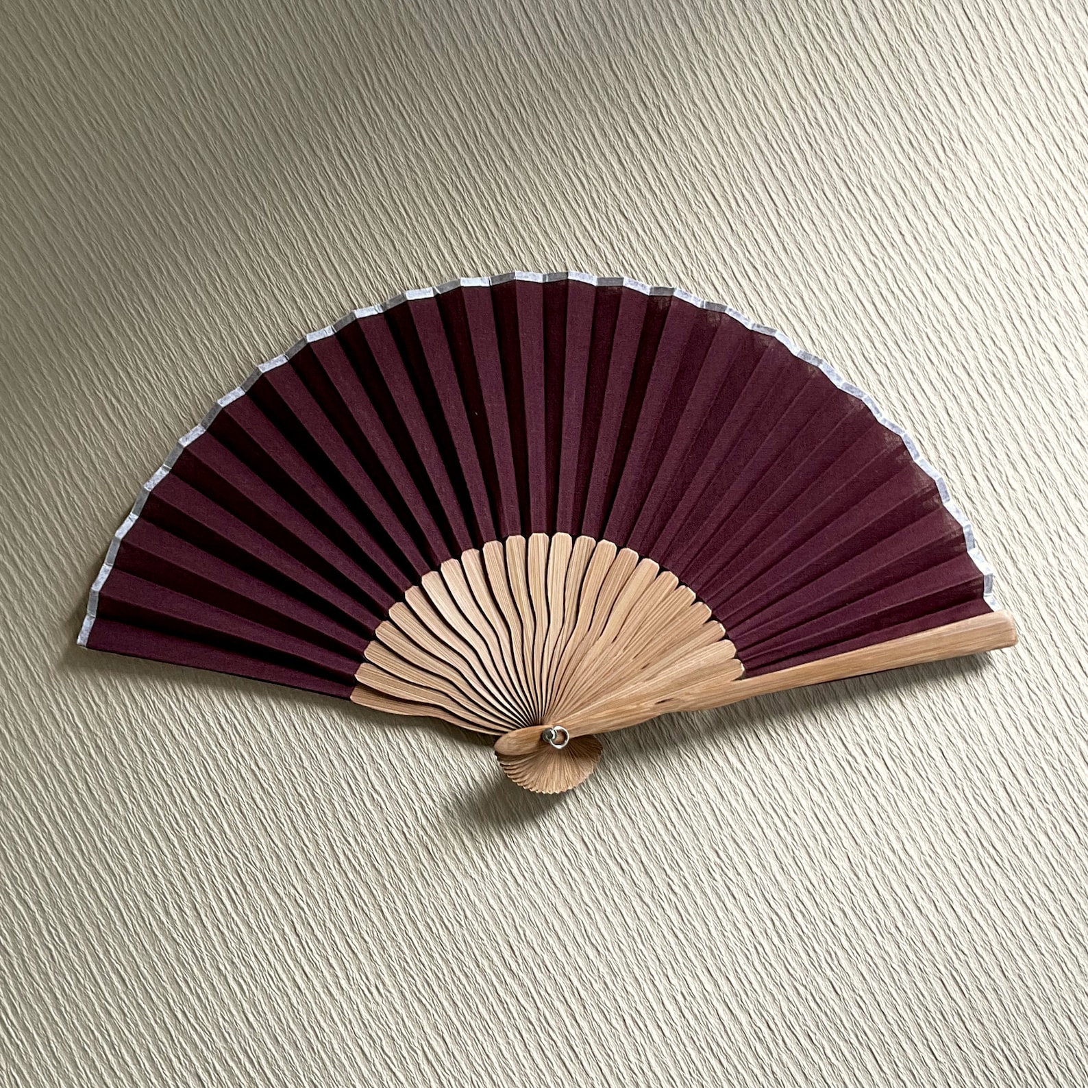 Burgundy Fabric Mini Hand Fan (6.5"), Traditional Japanese Maroon Red ...