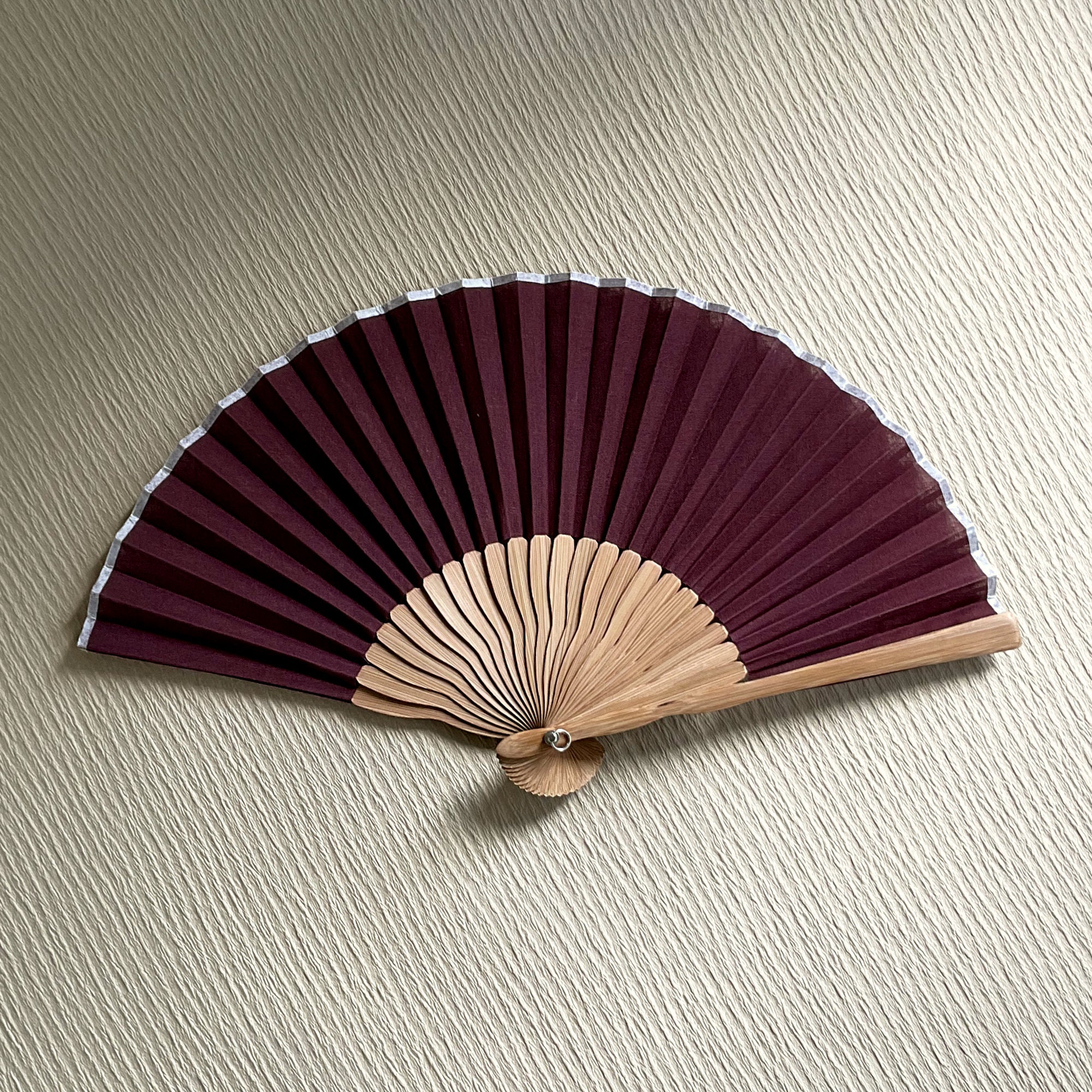 Burgundy Fabric Mini Hand Fan 6.5, Traditional Japanese Maroon Red ...
