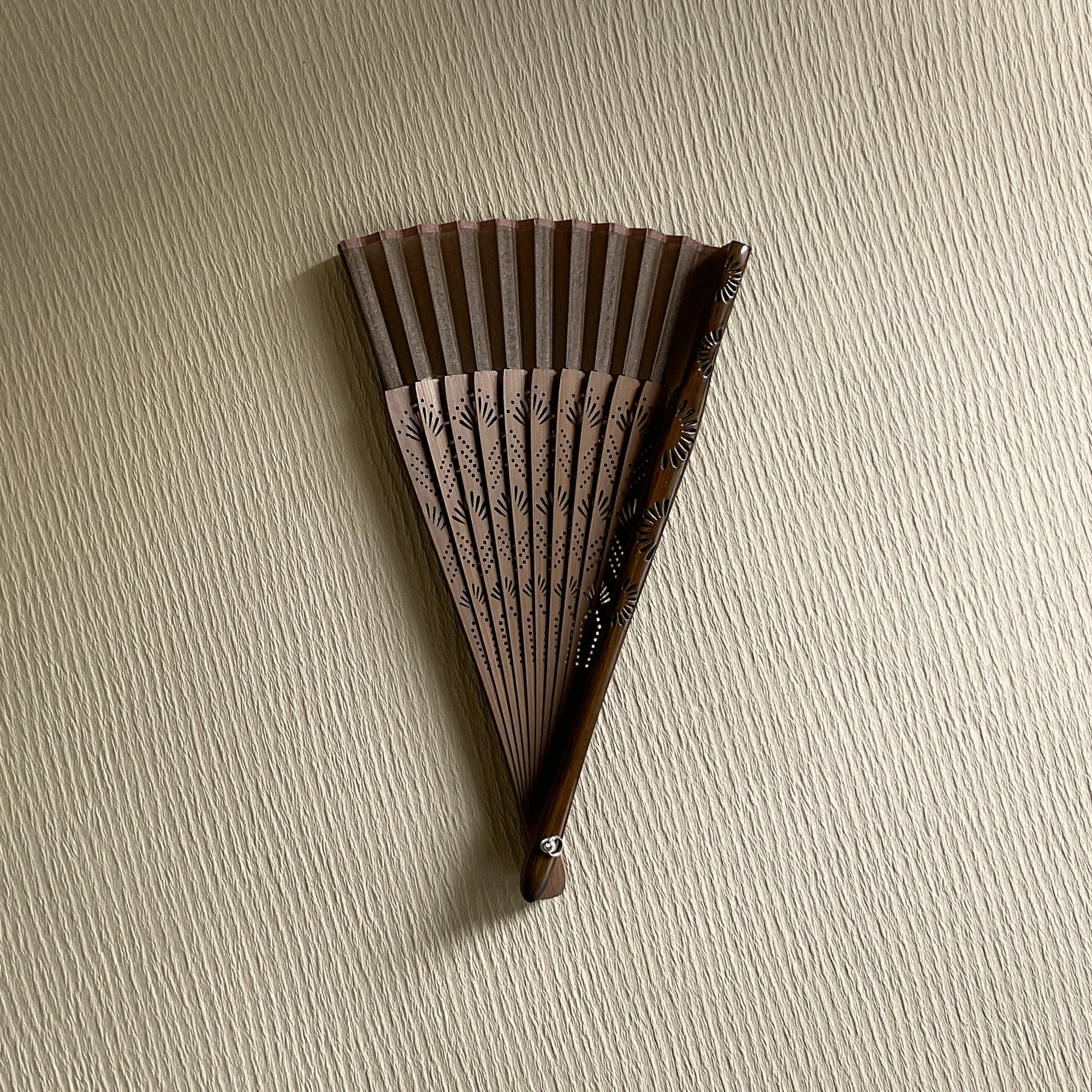 Japanese Pine Pattern Carved Bamboo Fan 8.6, Boho Decorative See ...