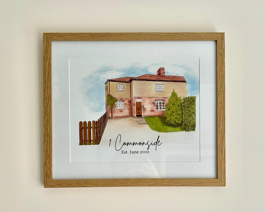 Custom Home Drawing, Hand Drawn Art, New House Gift, Home Owner ...