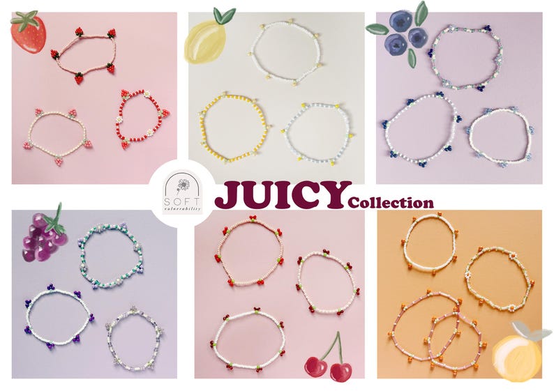 JUICY Bracelet With Card, Fruit, Cherry, Best Friend, Sister, Mother ...