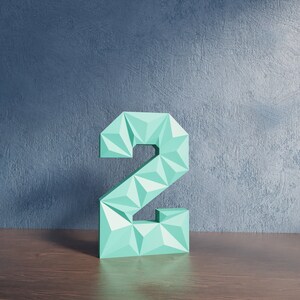 Low Poly Number, Digits Papercraft, Numbers Papercraft PDF Template 3d ...