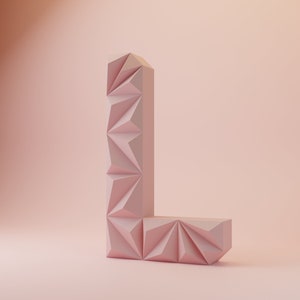 Papercraft 3D L LETTER, Low Poly ALPHABET, Decor for Home, Letter ...