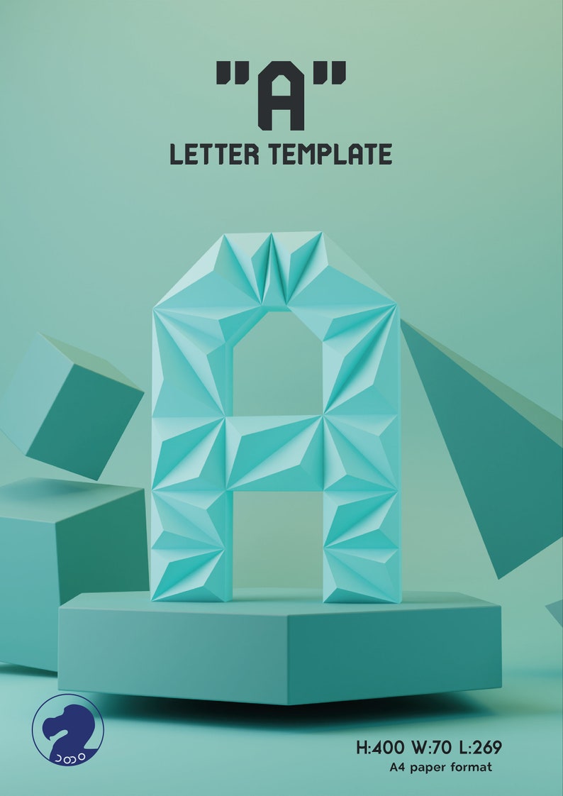 3D Papercraft Letter A Sculpture: Low Poly Alphabet (PDF Template) - Etsy