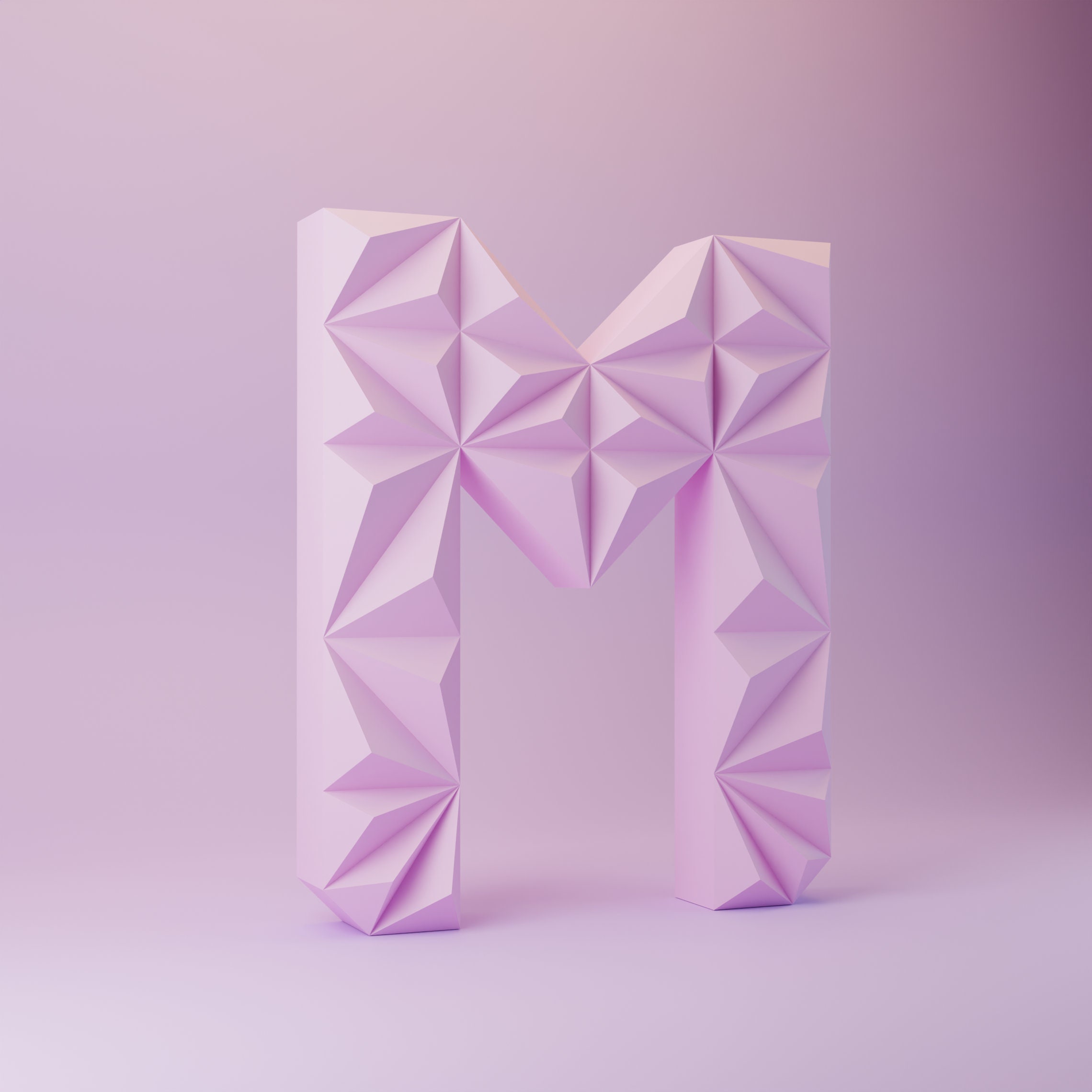 Papercraft 3D M LETTER Low Poly ALPHABET Decor for Home - Etsy
