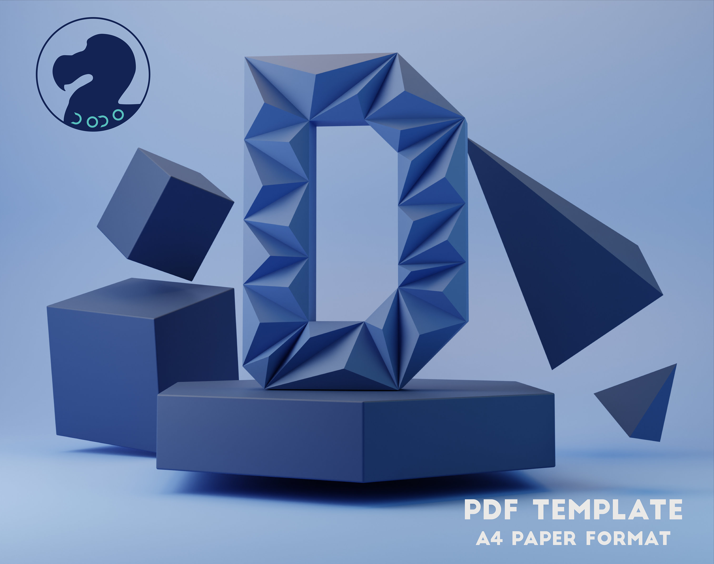 Papercraft 3D Letter D: Low Poly Alphabet Sculpture (PDF Template) - Etsy