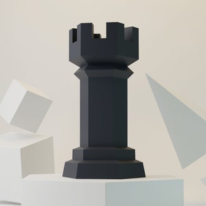 3D Rook Chess Papercraft Template: Low Poly Sculpture (PDF) - Etsy