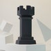 3D Rook Chess Papercraft Template: Low Poly Sculpture (PDF) - Etsy