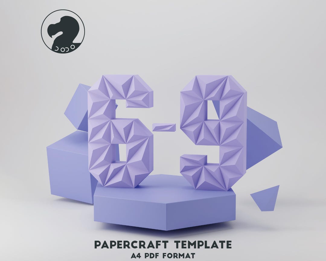 Low Poly Number Papercraft: 3D Model Sculpture (PDF Template) - Etsy