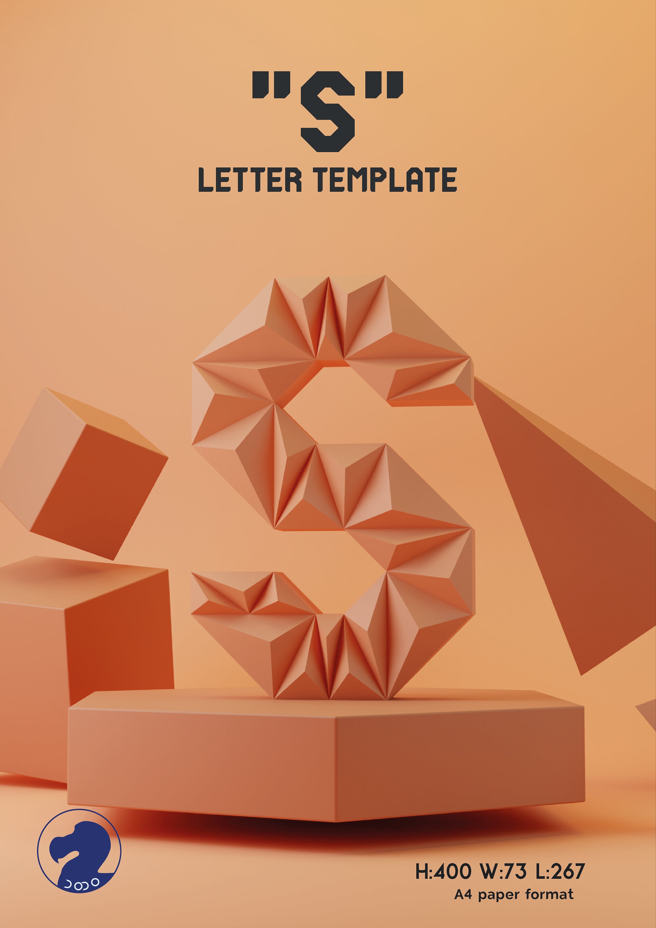 Papercraft 3D S LETTER, Low Poly ALPHABET, Decor for Home, Letter ...