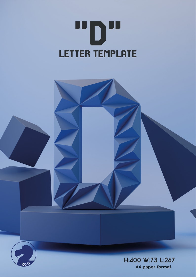 Papercraft 3D Letter D: Low Poly Alphabet Sculpture (PDF Template) - Etsy