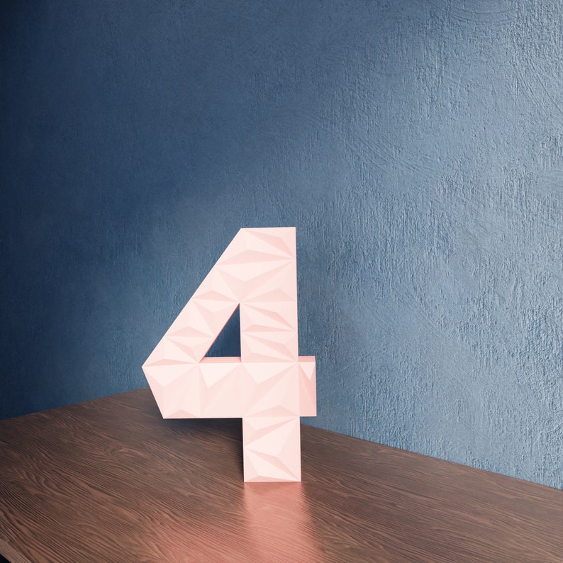 Low Poly Number Digits Papercraft Numbers Papercraft PDF - Etsy