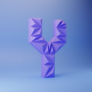 3D Papercraft Y Letter Sculpture: Low Poly Alphabet (PDF Template) - Etsy
