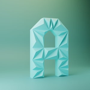 3D Papercraft Letter A Sculpture: Low Poly Alphabet (PDF Template) - Etsy