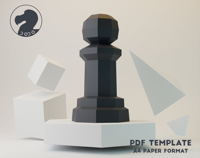 3D Pawn Chess Papercraft Templatepapercraft Chess Pieces3d - Etsy