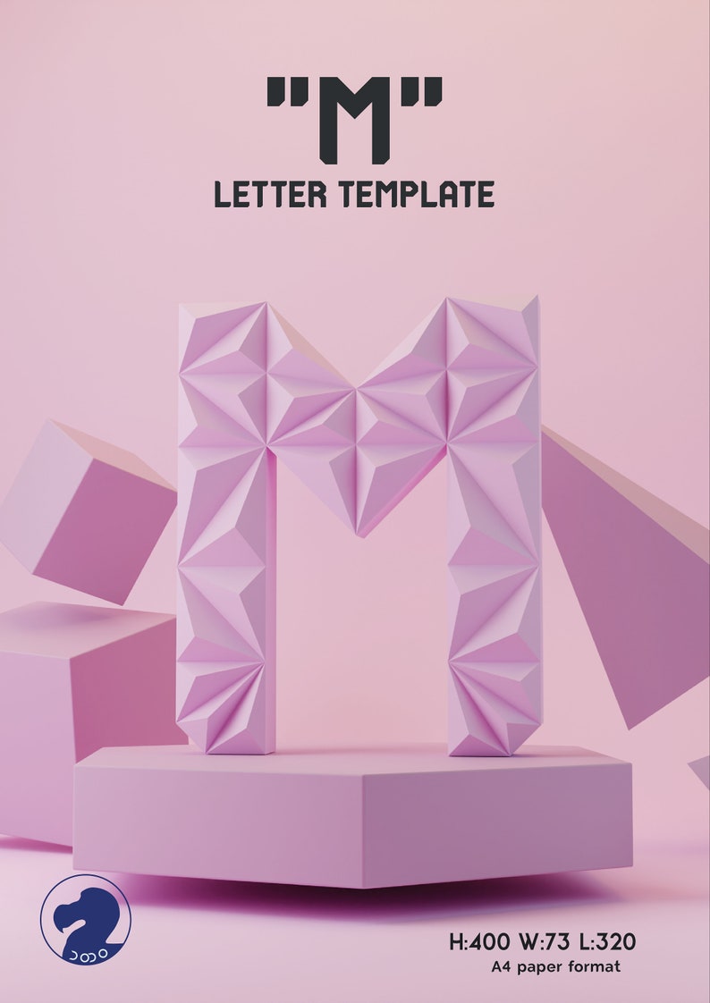 Papercraft 3D M LETTER Low Poly ALPHABET Decor for Home - Etsy
