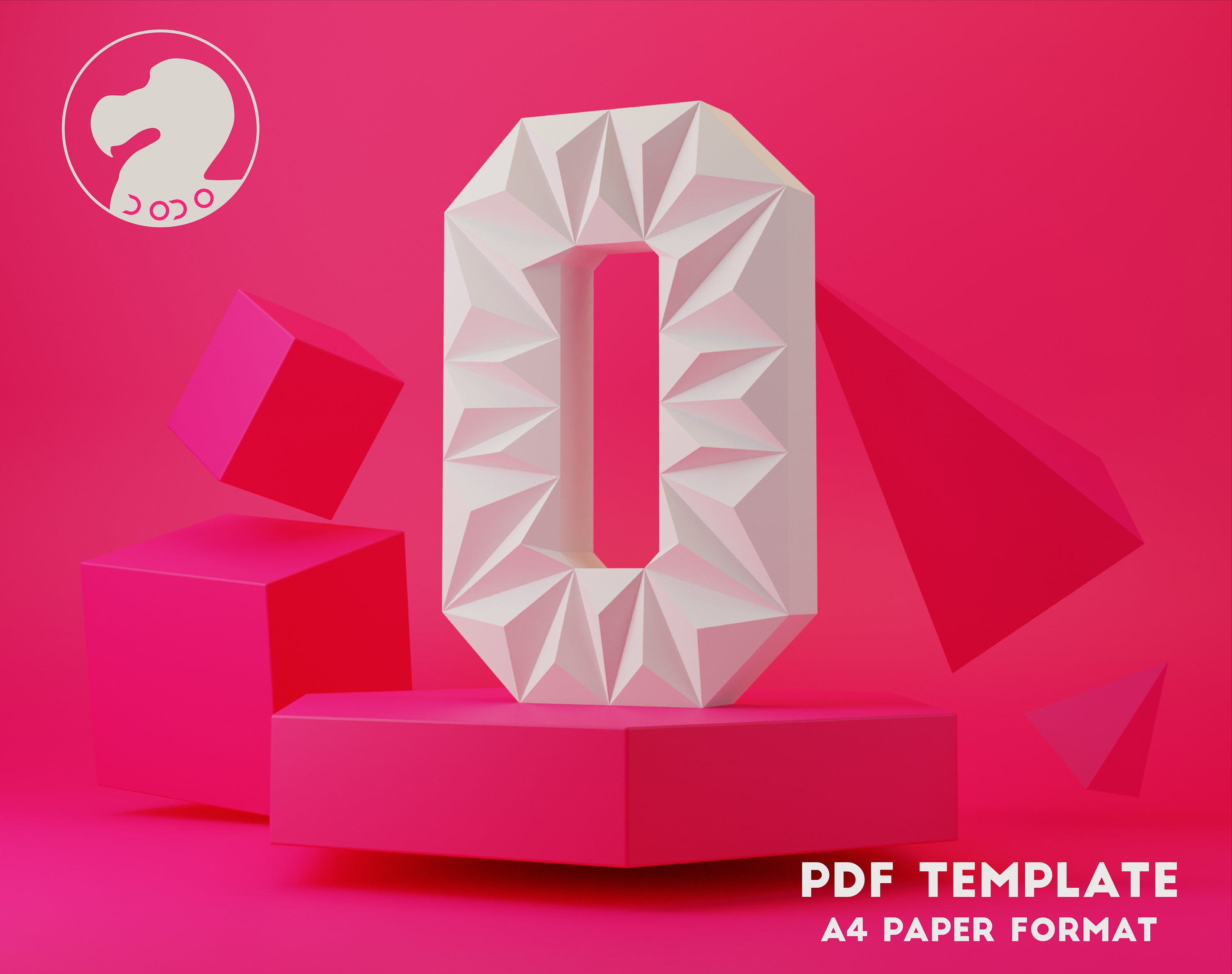 Low Poly Number Digits Papercraft Numbers Papercraft PDF - Etsy Ireland