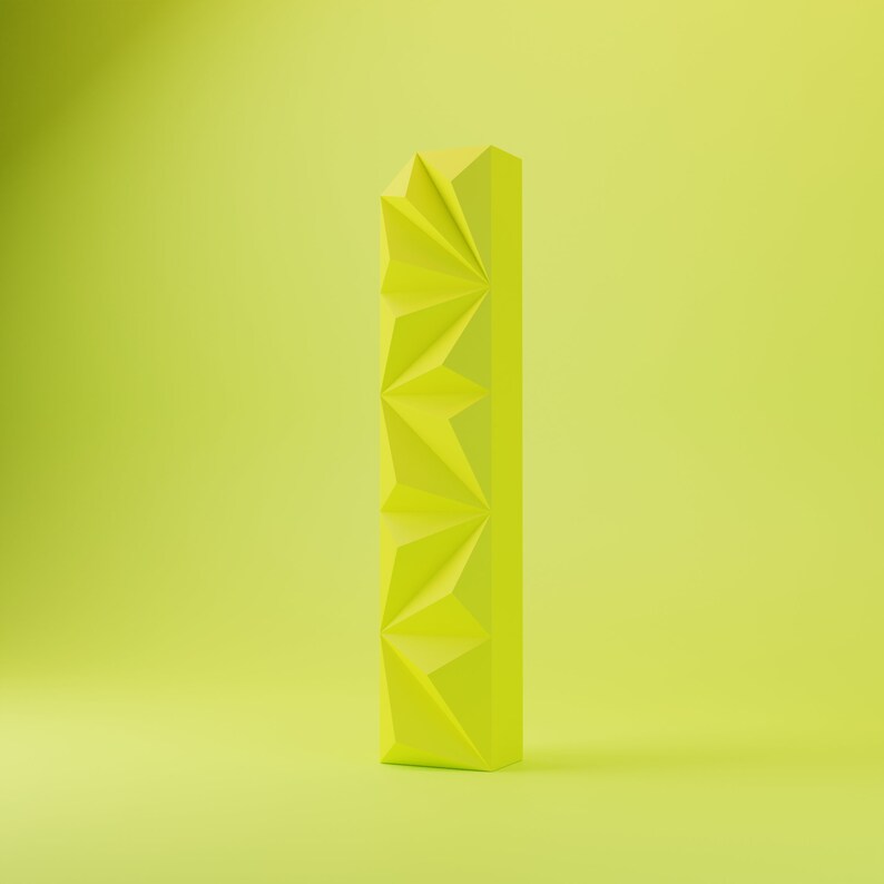 Papercraft 3D I LETTER Low Poly ALPHABET Decor for Home - Etsy