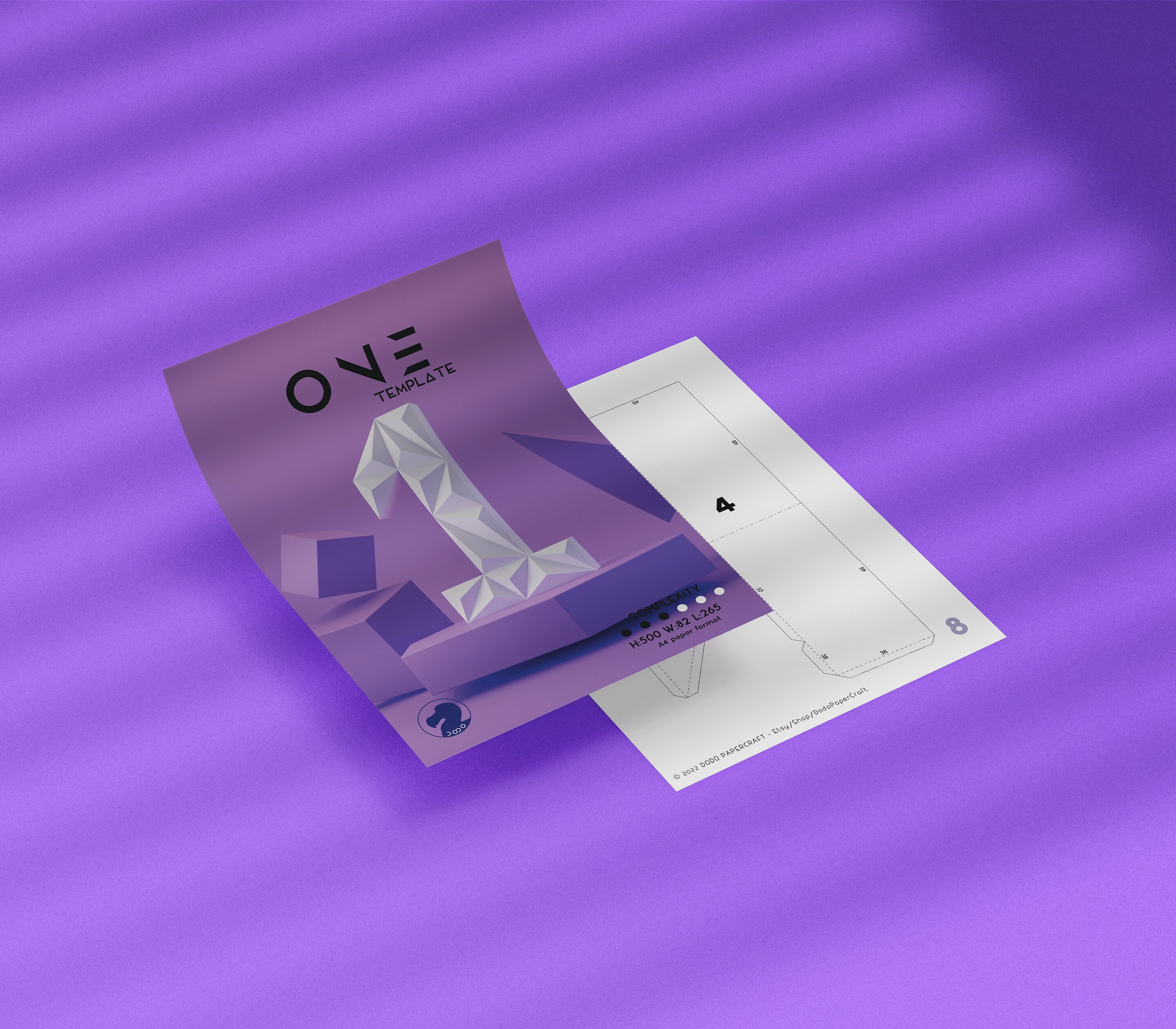 Low Poly Number Digits Papercraft Numbers Papercraft PDF - Etsy