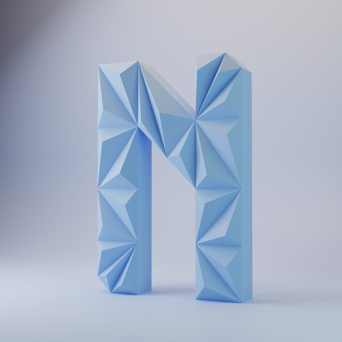 3D Papercraft N Letter Sculpture: Low Poly Alphabet (PDF Template) - Etsy