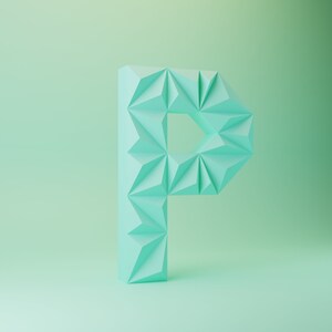 Papercraft 3D P LETTER, Low Poly ALPHABET, Decor for Home, Letter ...