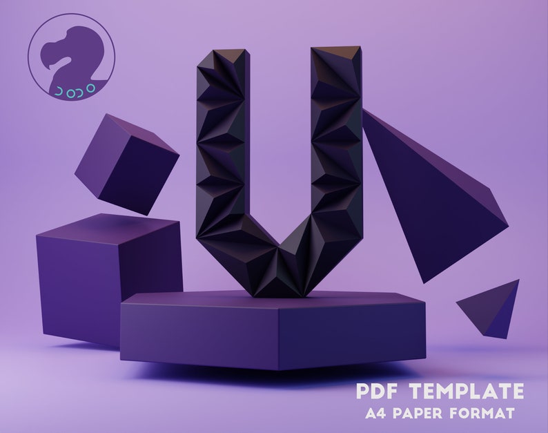 Papercraft 3D V LETTER, Low Poly ALPHABET, Decor for Home, Letter ...