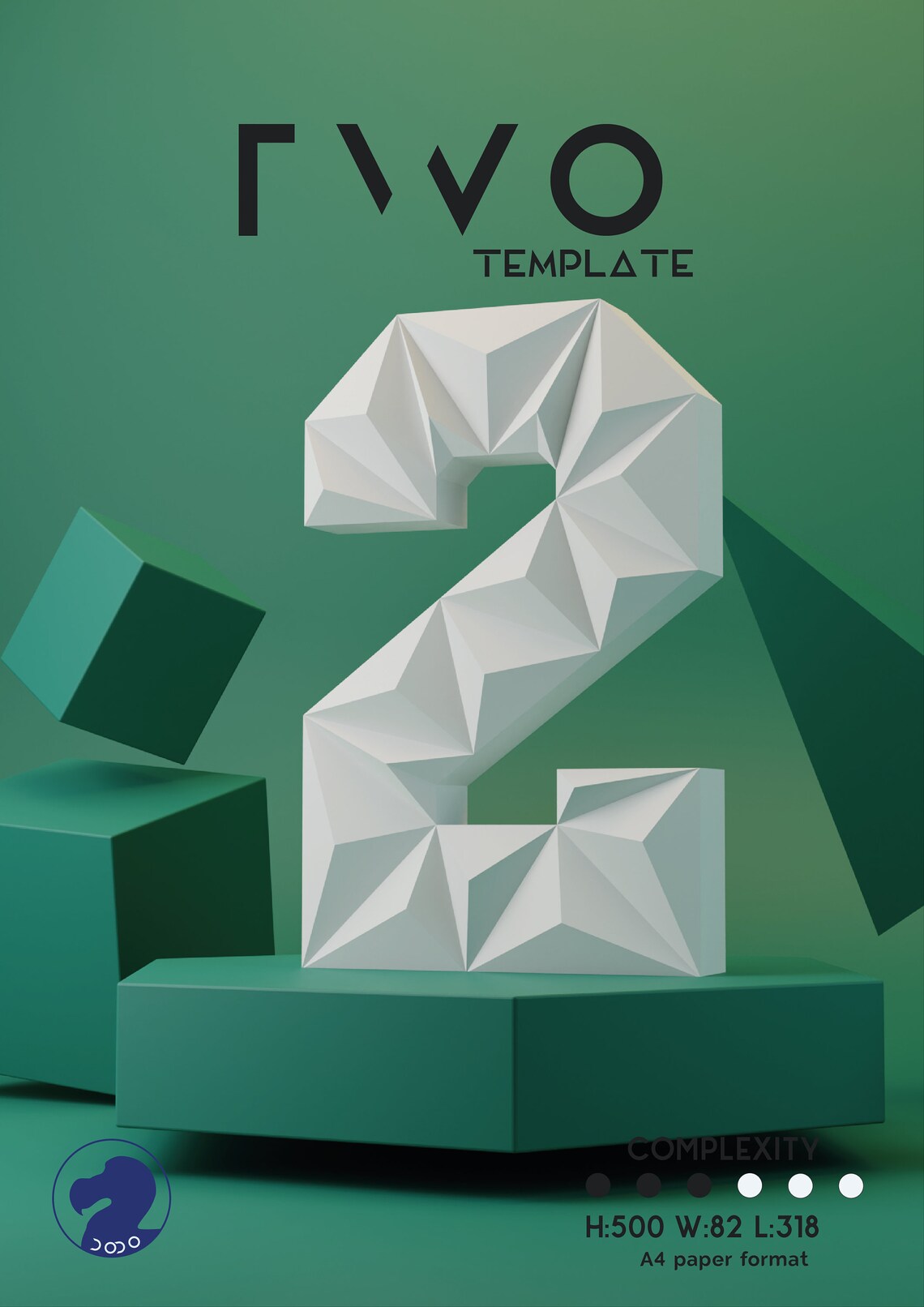 Low Poly Number Digits Papercraft Numbers Papercraft PDF - Etsy