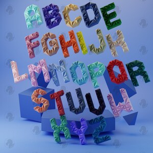 Papercraft 3D A - Z LETTERS, Low Poly ALPHABET, Decor for Home, Letter ...