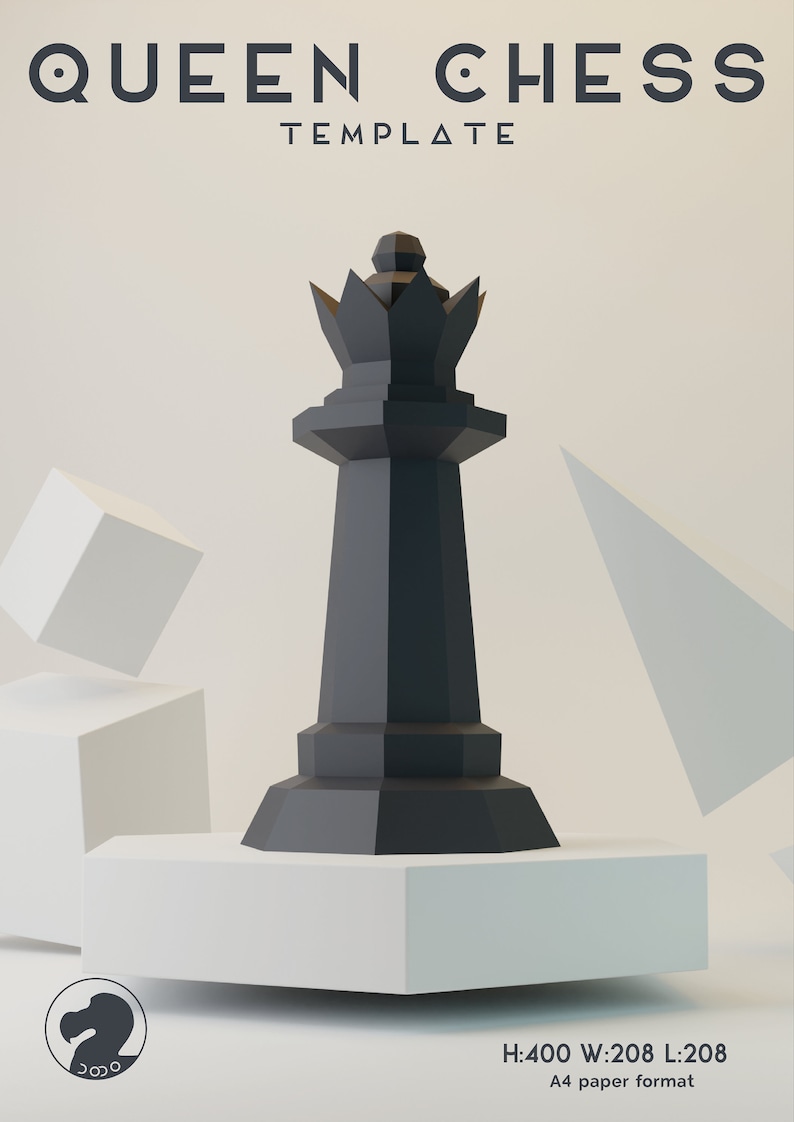3D Queen Chess Papercraft Templatepapercraft Chess Pieces3d - Etsy