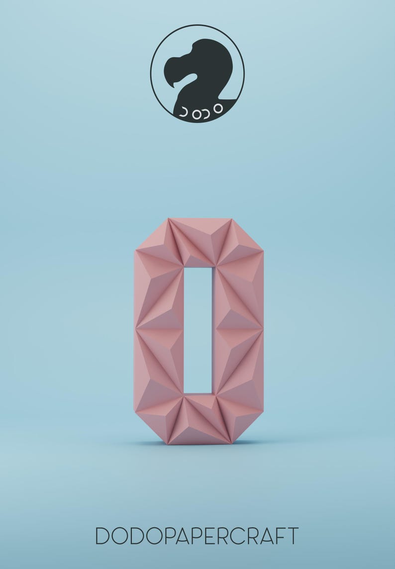Low Poly Number 0 Papercraft: 3D Model Template (PDF) - Etsy