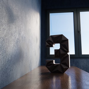 Low Poly Number, Digits Papercraft, Numbers Papercraft PDF Template 3d ...