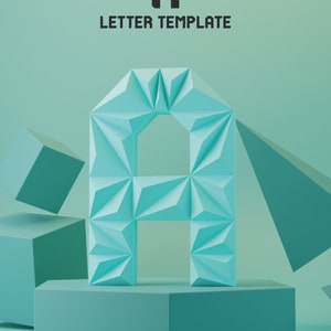 Papercraft 3D A - Z LETTERS, Low Poly ALPHABET, Decor for Home, Letter ...