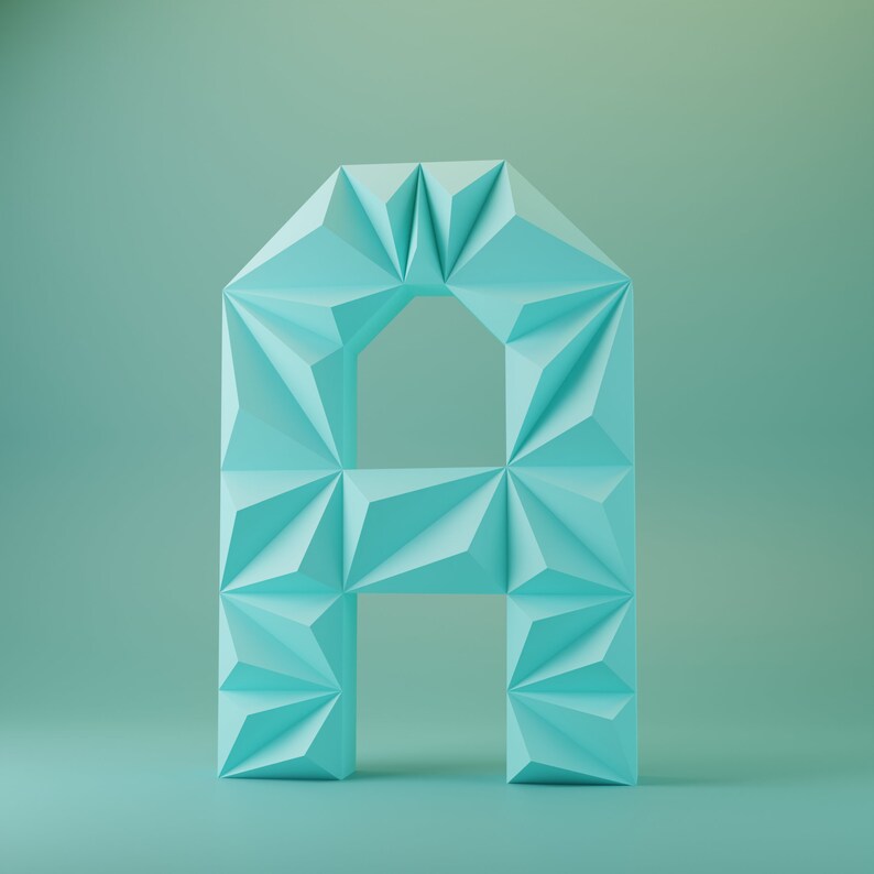 Papercraft 3D A LETTER, Low Poly ALPHABET, Decor for Home, Letter ...