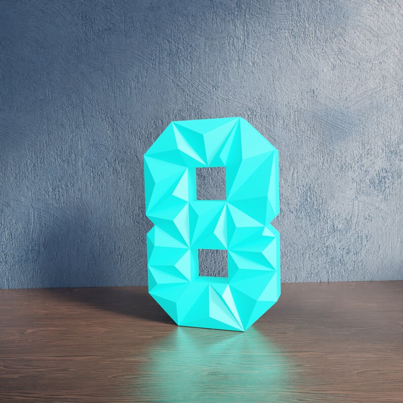 Low Poly Number Digits Papercraft Numbers Papercraft PDF - Etsy