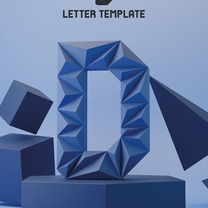 Papercraft 3D A - Z LETTERS, Low Poly ALPHABET, Decor for Home, Letter ...