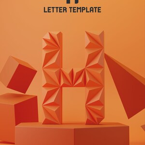 Papercraft 3D H LETTER, Low Poly ALPHABET, Decor for Home, Letter ...
